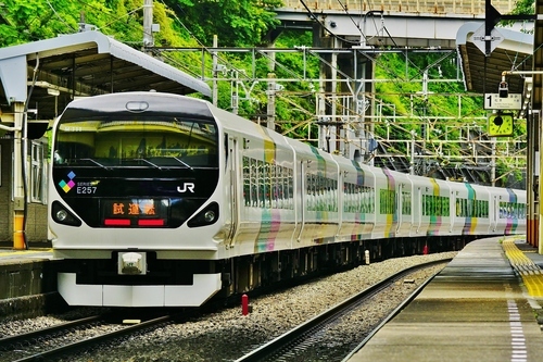 E257系 》長モト 》M-111 編成 》 両: ( Crystal ( Clear ( Central^^)))